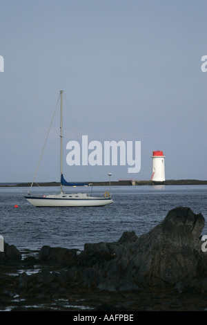 solar powered lighthouse at Angus Rock and yacht Strangford Lough ...