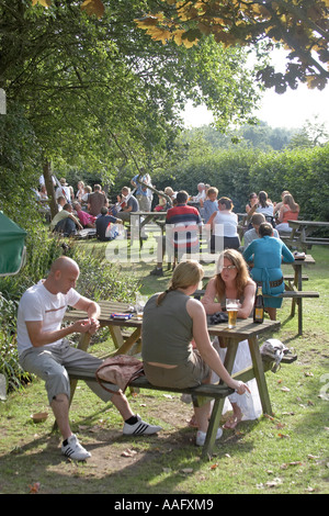 The Farmer s Boy pub beer garden with people eating on a summer ...