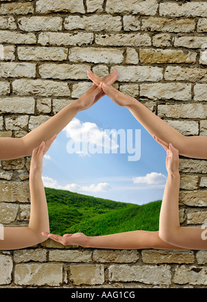 House stone figure as symbol of real estate and elegant office design ...