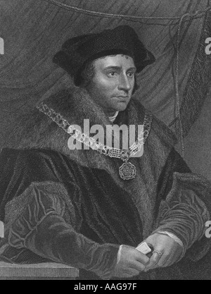 Sir Thomas More, (1478-1535), portrait painting by Hans Holbein the ...