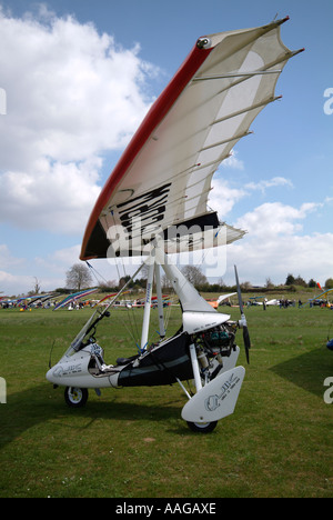 Pegasus flex-wing microlight aircraft taking-off from Breighton ...