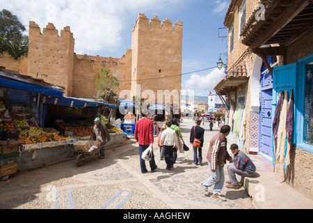 Uta el Hammam Square in Chefchaouen Morocco Africa Stock Photo - Alamy