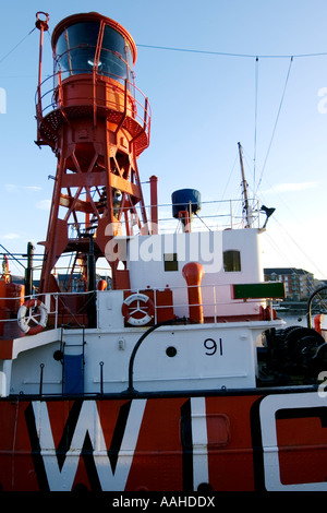 Trinity House Lightship 'Helwick' at Swansea waterfront museum Stock ...