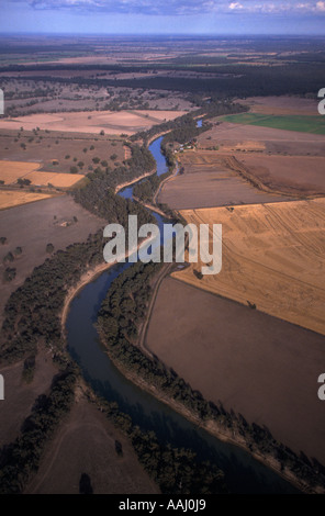 Murray River and irrigated farmland Australia, horizontal Stock Photo ...