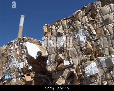 recycled bales of waste paper awaiting shipping to be pulped Stock ...