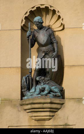 St George and the Dragon statue war memorial in Old Eldon square ...