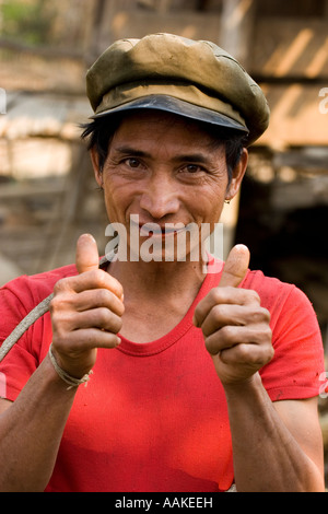 Portrait of an Akha man near Muang Long Laos Stock Photo - Alamy