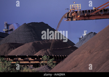 Transportation of iron ore for exportation Tubarao Harbour City Vitoria ...