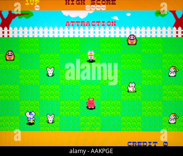 Hopping Mappy Namco 1986 vintage arcade videogame screenshot ...
