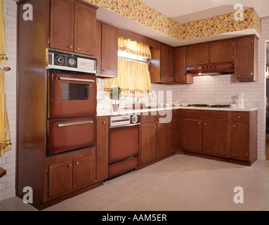 interior kitchen room in brown and pink tones Stock Photo - Alamy