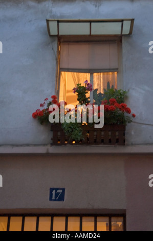 window with windowbox paris france Stock Photo - Alamy