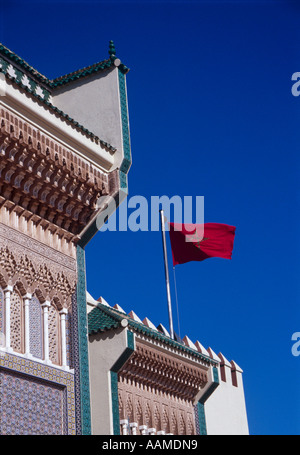 royal palce and moroccan flag fez morocco Stock Photo - Alamy
