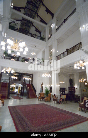 Lobby of the Raffles Hotel, Singapore, entrance hall of the Raffles ...