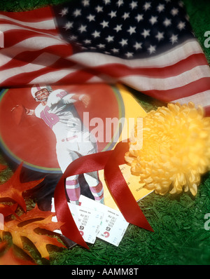 American football on American flag, old glory Stock Photo - Alamy