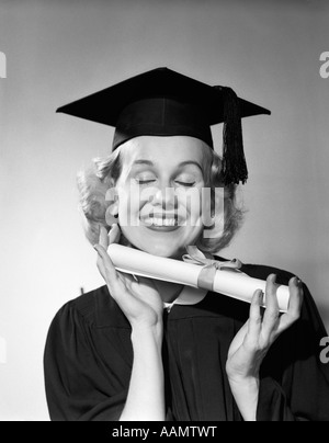 1950s PORTRAIT SMILING TEENAGE GIRL CHEERLEADER IN SWEATER AND LONG ...
