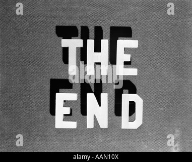 The End - Old movie final title. Black and white photograph Stock Photo ...