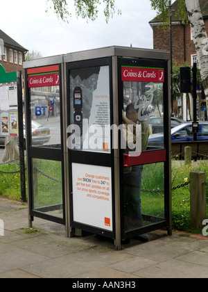 Double Phone Box Cheam Surrey England Stock Photo - Alamy