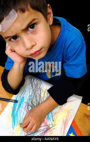 Childhood upbringing and education. Boy pupil achieving education ...