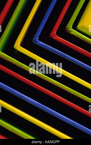 Colorful boxes laid out and evenly spaced creating a colorful pattern ...