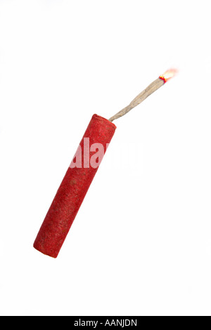 A firecracker banger firework on a white background Stock Photo - Alamy