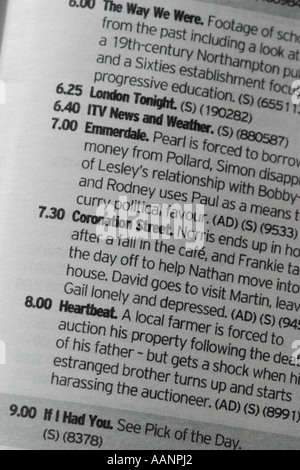 Channel 4 TV program guide program listing Stock Photo - Alamy