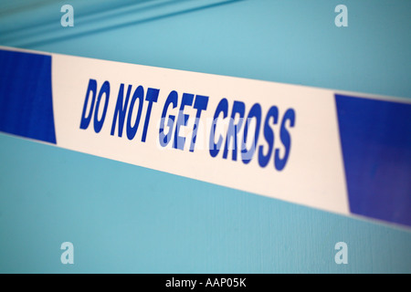 Polite Line, Do Not Get Cross Stock Photo - Alamy