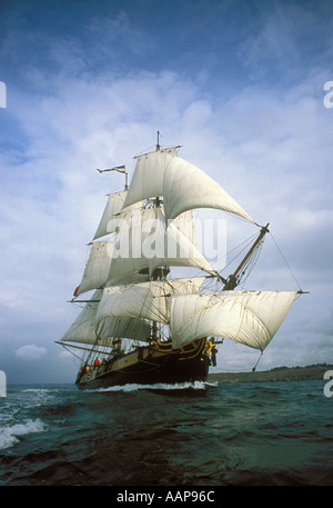 Tall ship Phoenix under sail from aloft Stock Photo - Alamy