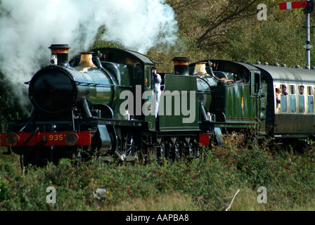 A double header, two steam locomotives pulling together on the The ...