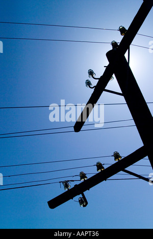 vintage telephone lines broken connection Stock Photo - Alamy