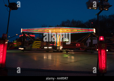 Travelling funfair in Springhead Park Rothwell Leeds Stock Photo - Alamy