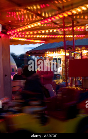 Travelling funfair in Springhead Park Rothwell Leeds Stock Photo - Alamy
