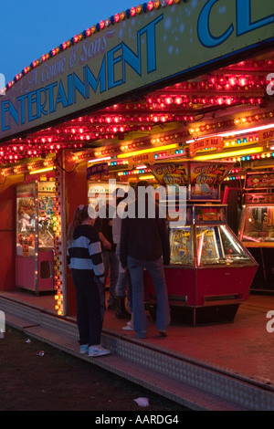 Travelling funfair in Springhead Park Rothwell Leeds Stock Photo - Alamy