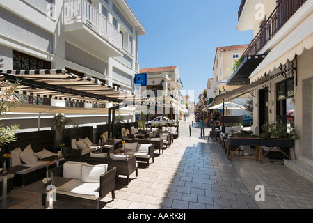 Shops and Cafe on Lithostroto, Argostoli, Kefalonia, Ionian Islands ...