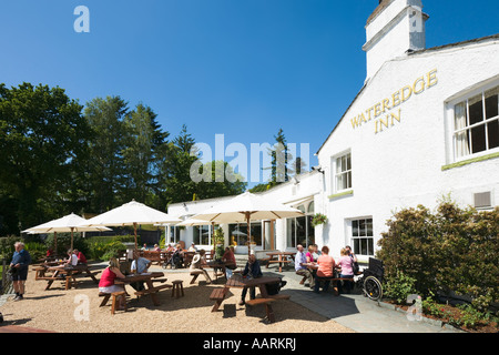 People outside the Waterhead Inn, Ambleside, Lake Windermere, Ambleside ...