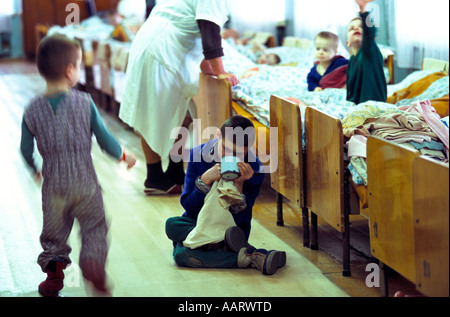 ORPHANAGES IN RUSSIA HANDICAPPED CHILD AT THE YAKHROMA ORPHANAGE Stock ...