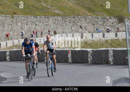 Cyclists in the annual Stelvio Bike day to the mountain pass of ...