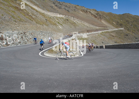 Cyclists in the annual Stelvio Bike day to the mountain pass of ...