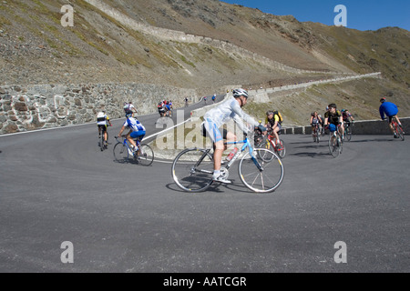 Cyclists in the annual Stelvio Bike day to the mountain pass of ...