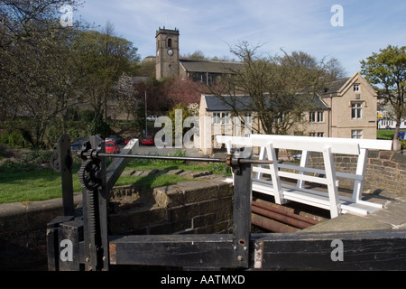 View of Slaithwaite village in the Colne Valley West Yorkshire Stock ...