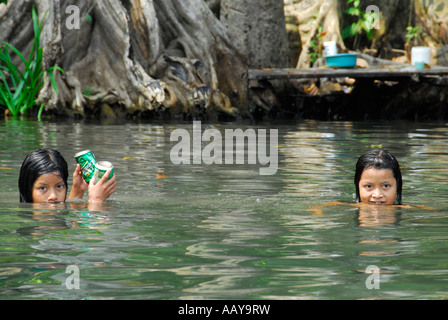 Indian kids, bathing, playing water, Indigenous, Indian tribe Stock ...