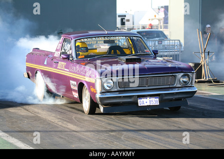Australian Ford drag racing ute pick up truck in themed location shoot ...