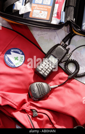 Quipment used in moutain rescue rucksack jacket defibrillator radio ...