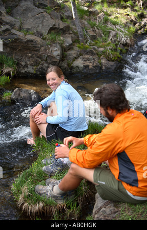 Fit couple taking a break Stock Photo - Alamy