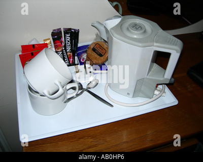 Tea and coffee making facilities in a hotel room Stock Photo - Alamy