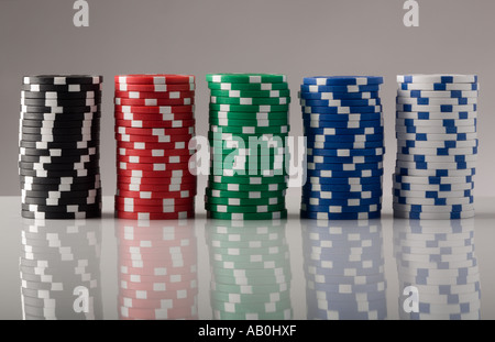 Stacks of poker chips ,Colourful casino chips set Stock Photo - Alamy