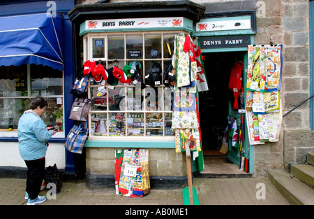 Welsh tourist shop with red dragon at Brecon Powys South Wales Cymru UK ...