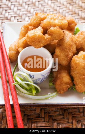 Asian chicken nuggets with apricot sauce FoodCollection Stock Photo - Alamy