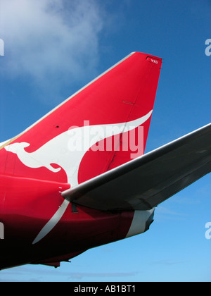 QANTAS airline logo on plane tail Stock Photo - Alamy