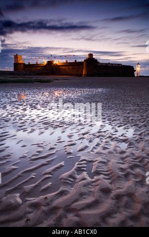 Fort Perch Rock at Twilight from the Sands, New Brighton, The Wirral ...