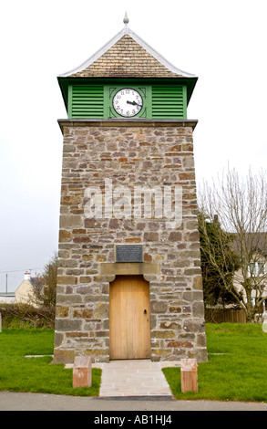 Clock tower in marloes village pembrokeshire south west wales in late ...